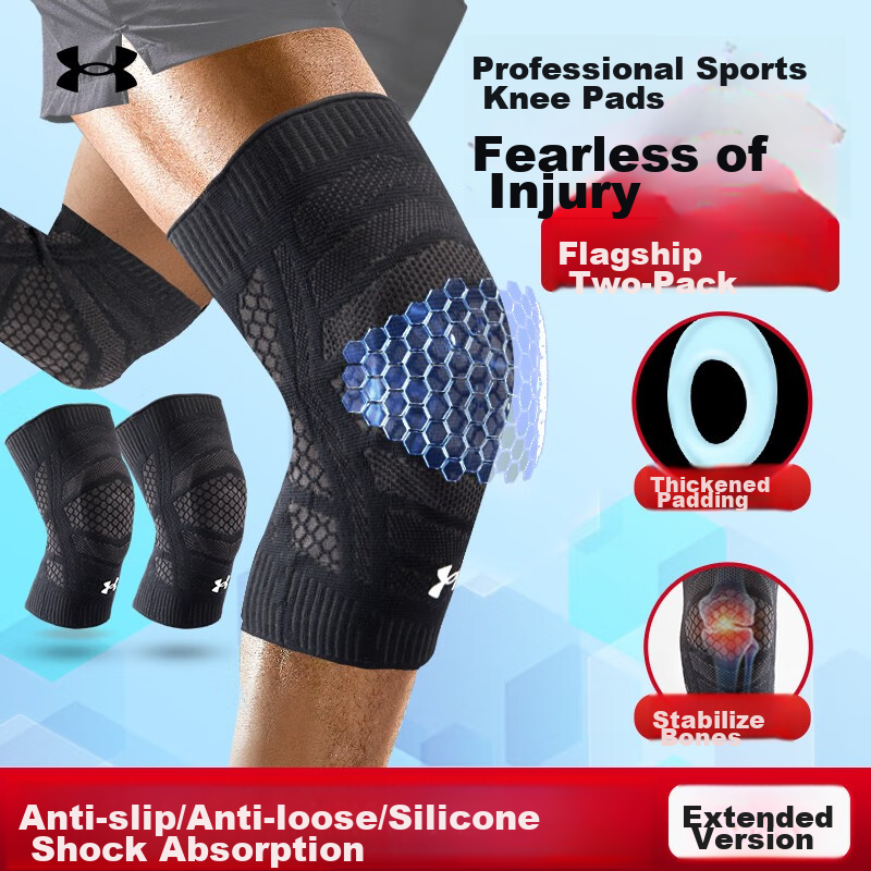 Наколенники Under Armour Knee Pads, для занятий спортом, размер L, black, 2 шт