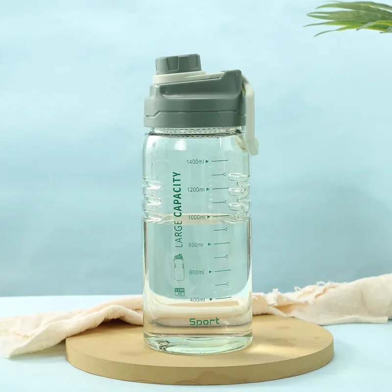 Пластиковая спортивная бутылка 1500/2600 мл с фильтром 1500ml, Зеленый, Green