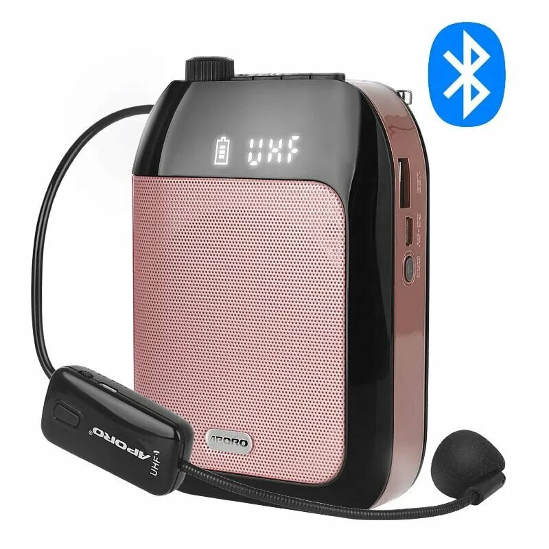 UHF Bluetooth Проводной/Беспроводной Усилитель голоса Портативный для обучения Лектора экскурсовода TF U Диск Мегафон Микрофон Динамик