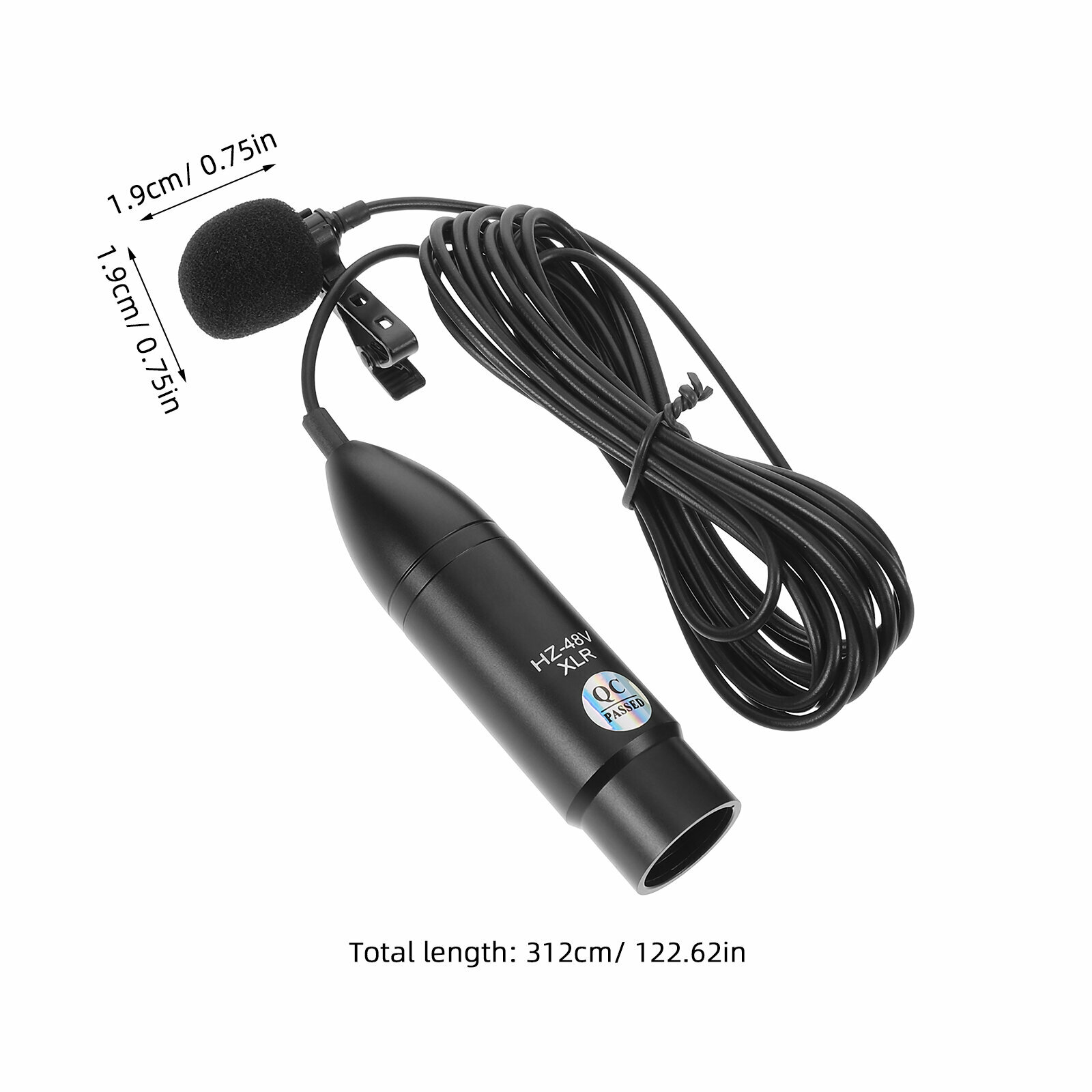 Микрофон Лавалиер С Мини XLR Джек Клип Накладной Микрофон 48v Xlr Трехконтактный 312.00X1.90X1.90Cm