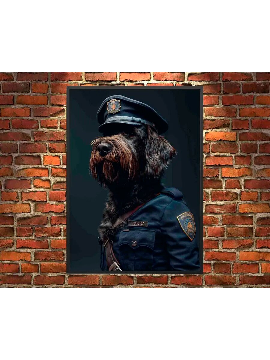 Жесткошерстный легавый Гриффон-полицейский 4, Плакат 30x42с