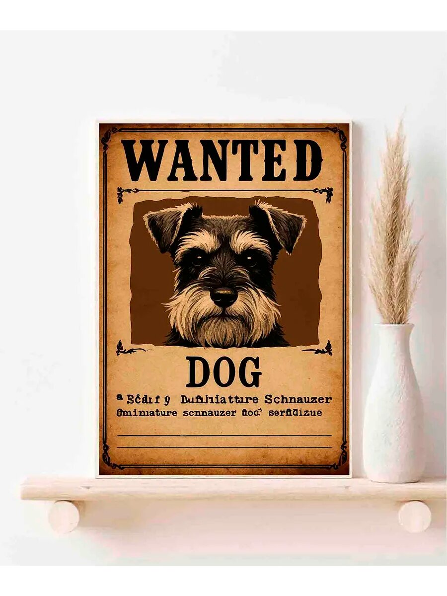 Миниатюрный шнауцер, Wanted, Плакат 30x42см