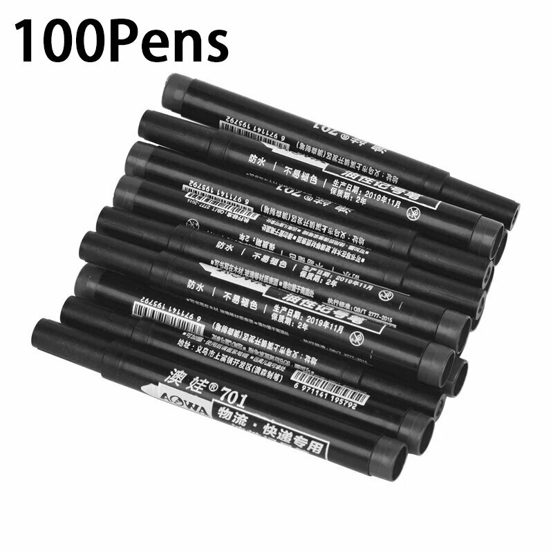 Маркеры Deli водостойкие толстый наконечник 10/100 шт. Black 100Pens