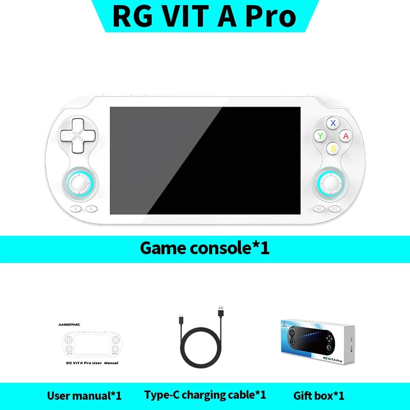 ANBERNIC RG VITA Pro White, 128GB (4K Games)