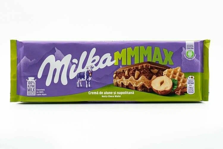 Milka Шоколад молочный Choco Wafer Chocolate Вафельный слой и карамель), 270 г