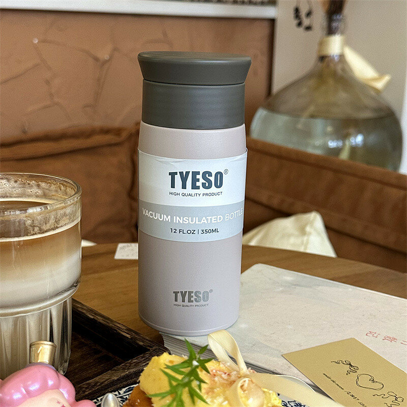 Tyeso портативная нержавеющая сталь термос для напитков с 612 часами удержания тепла для путешествий и работы серый 350 мл