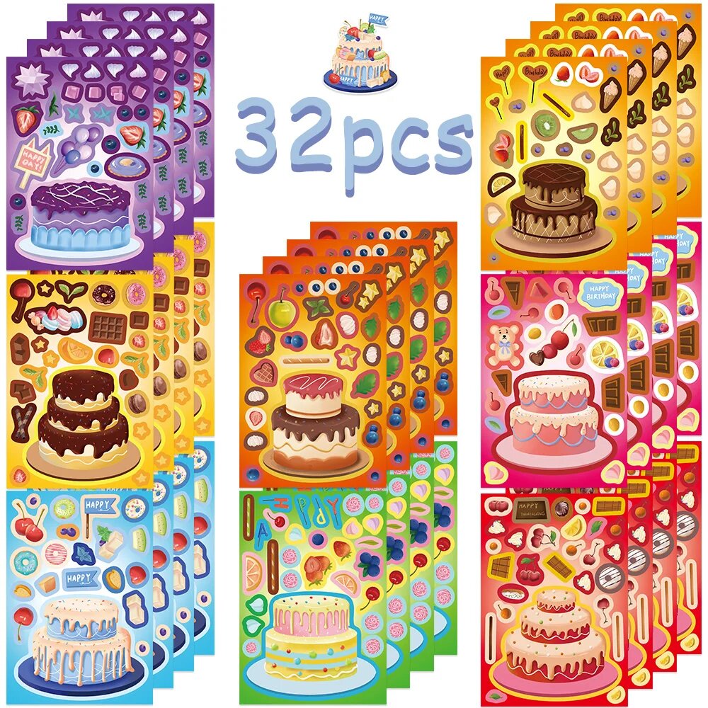 Наклейки наклейки торт 32PCS