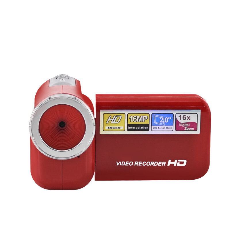 Цифровая камера D1 CCD 1080P Full HD 16x автоматический зум 2.0 дюйма HD LCD экран для путешествий красный