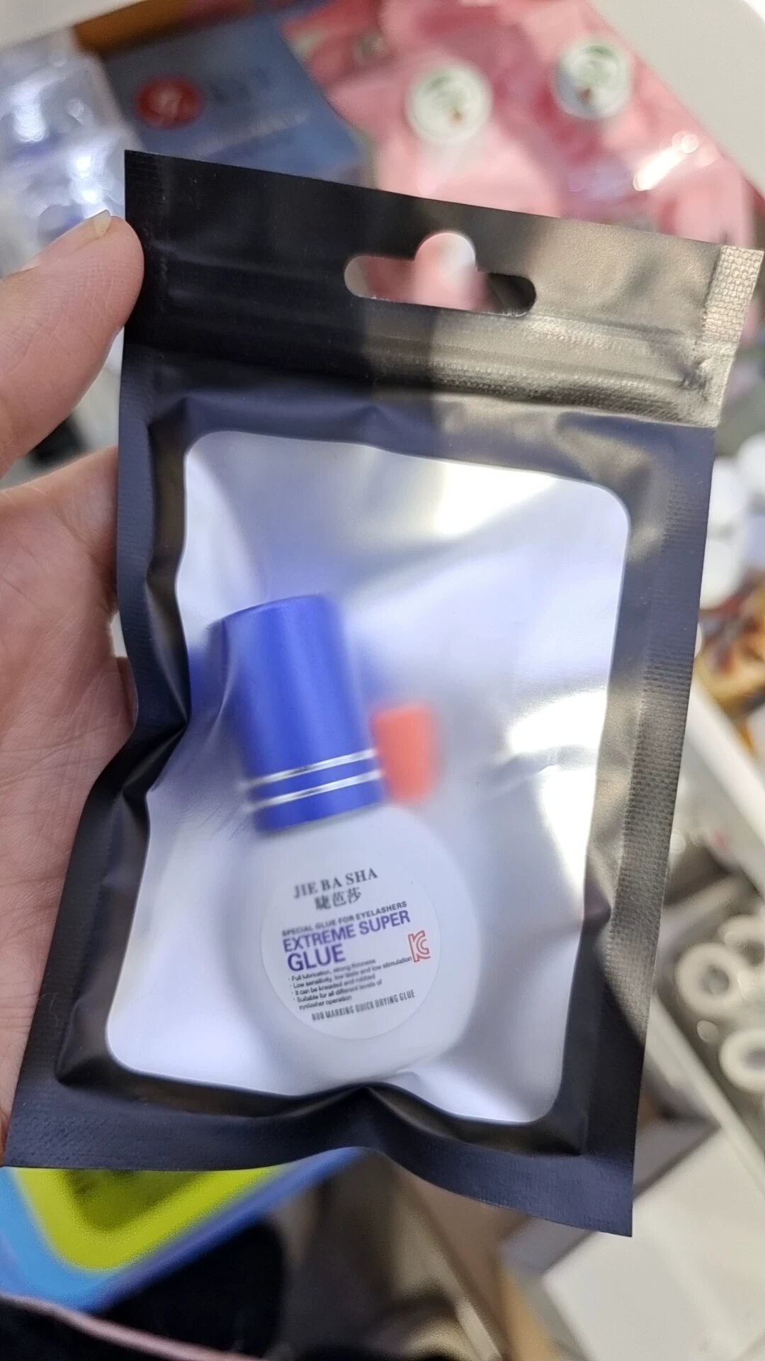 Jebasha Eyelash Adhesive Professional 8ml Быстросохнущий Низкий Запах Не Раздражает Для Салона
