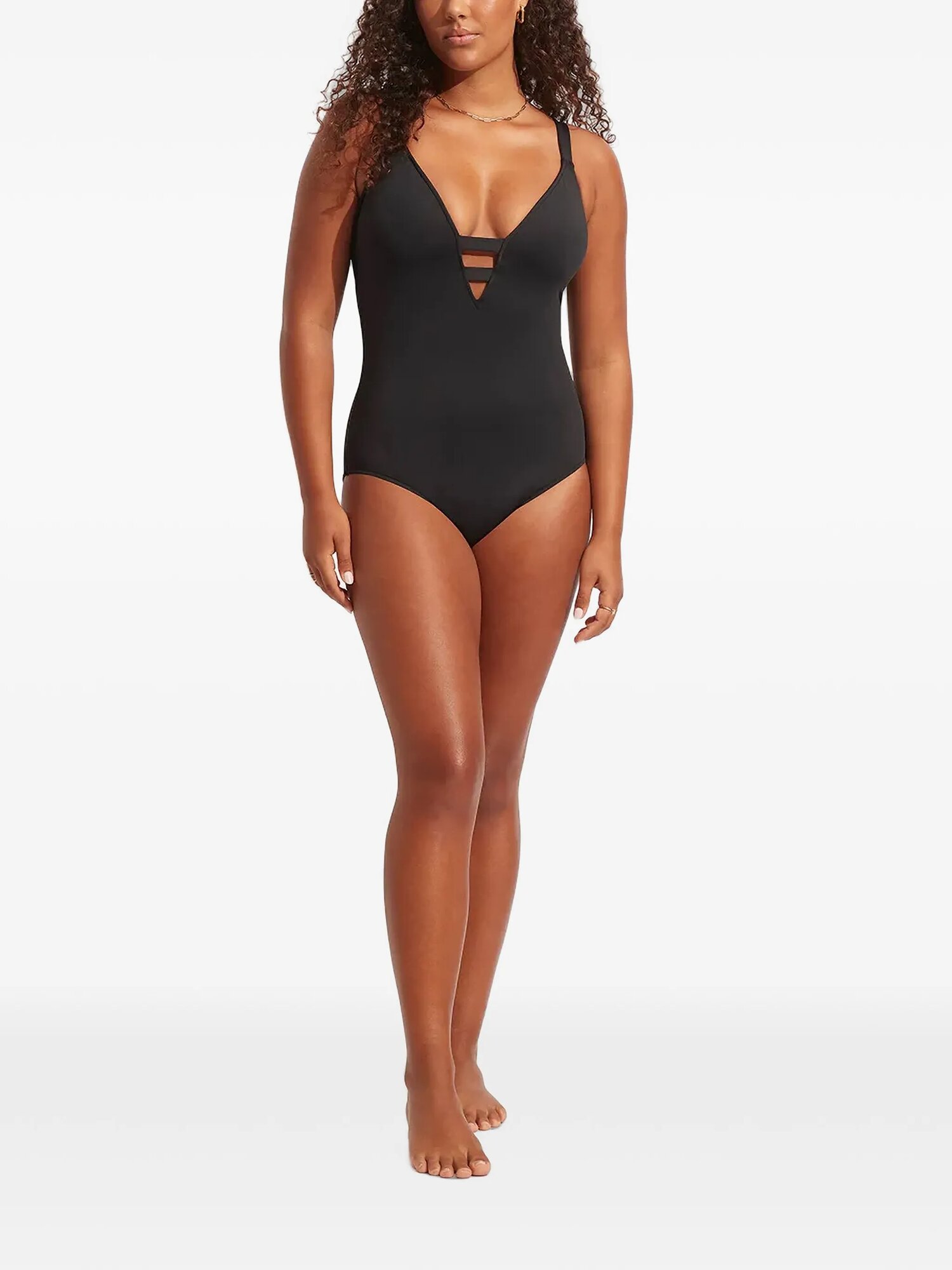 Купальник Seafolly Strappy-back swimsuit, размер 44, black — фото 1