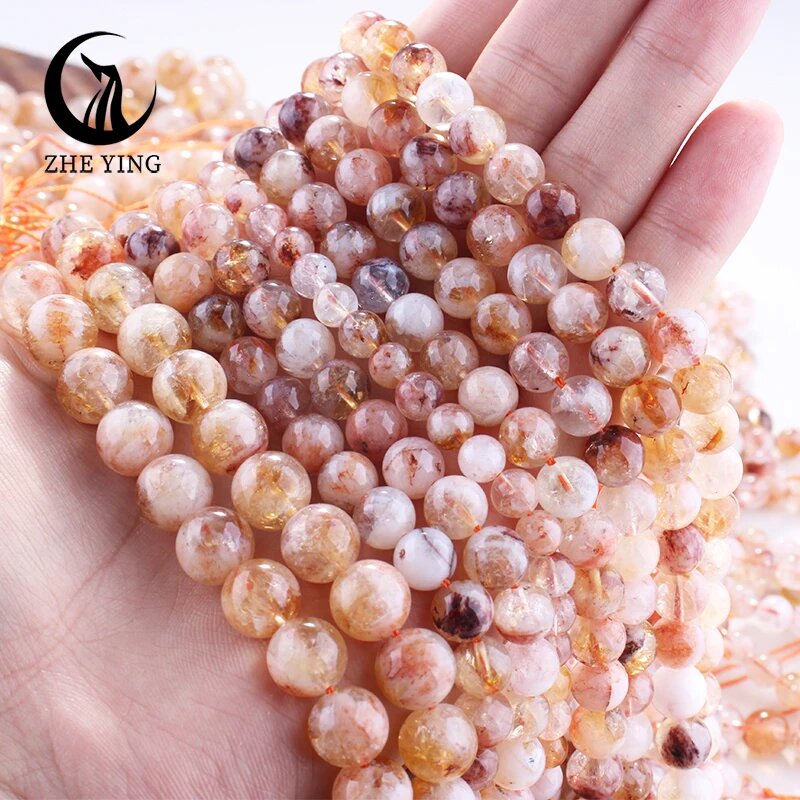 Zhe Ying Черный Турмалин Бусины Круглые 6-10 мм 8-8.5mm(43-45pcs), 109Citrine L.4