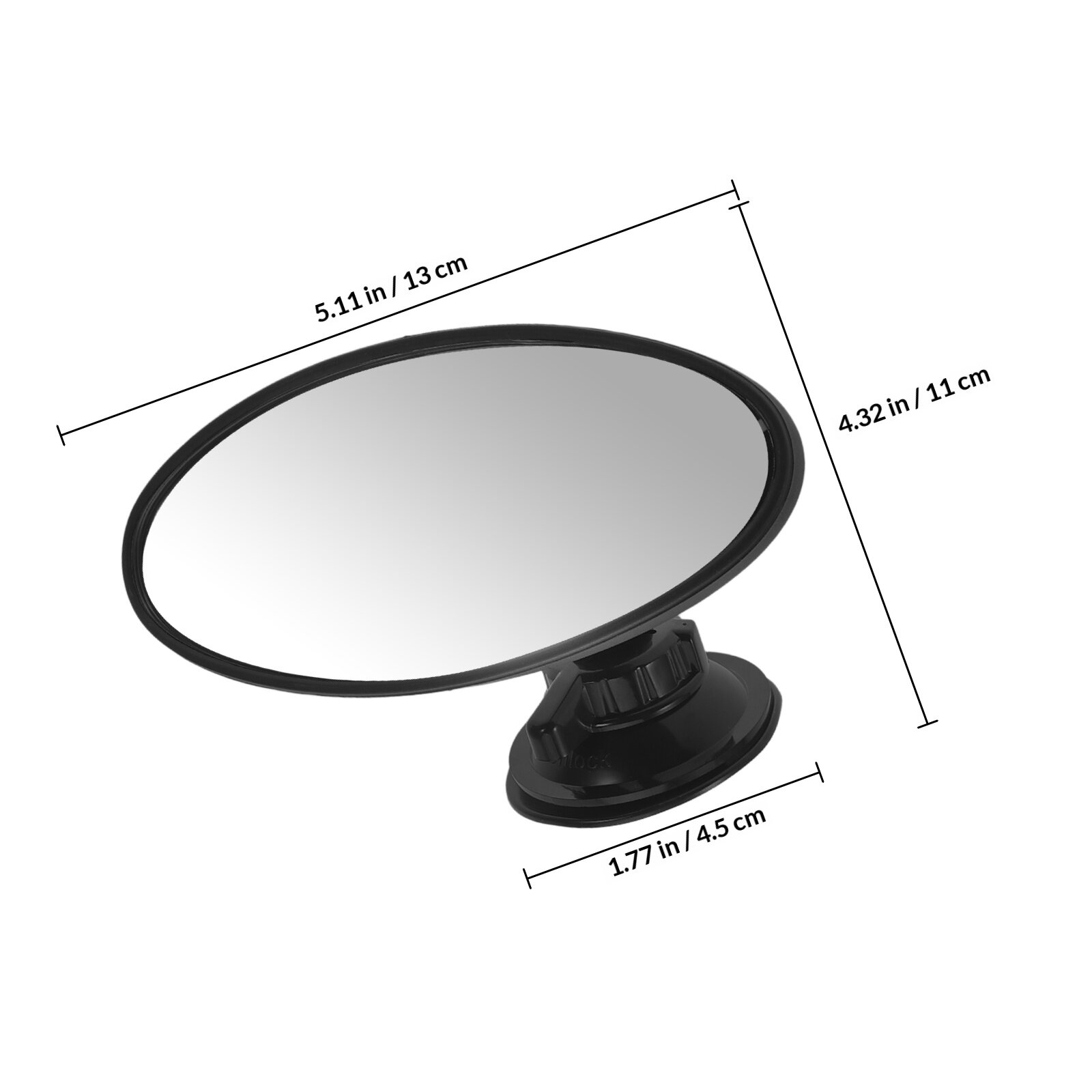 Зеркало Rear View Mirror С Присоской Повышенной Устойчивости 360 Градусов Вращения 13X11X4.5Cm