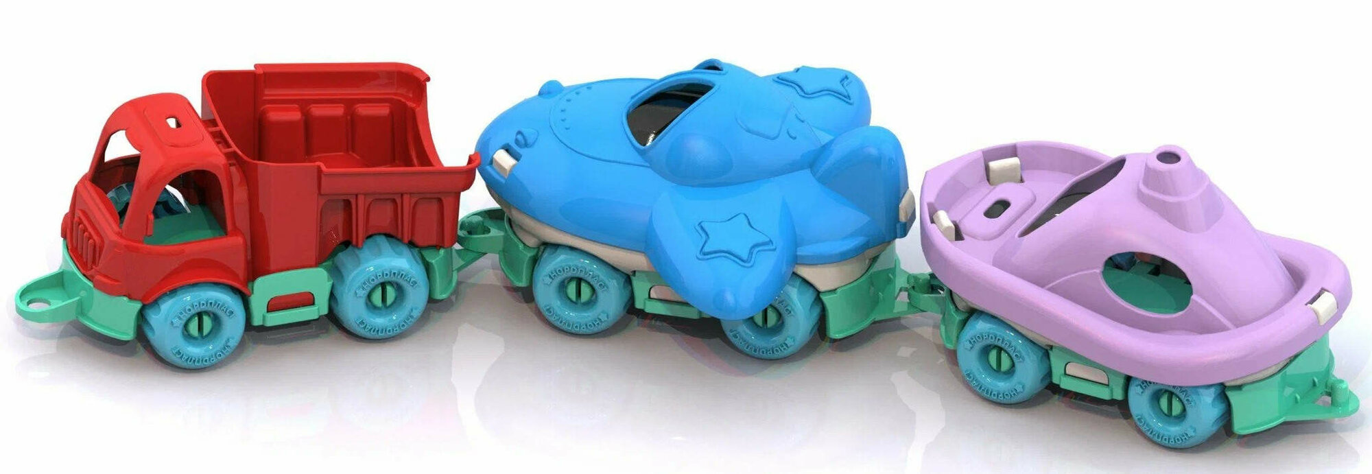 Игрушечная машинка Набор мини транспорт (самолетик, грузовичок, катер)