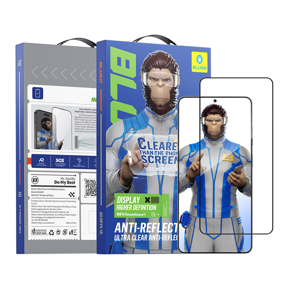 BlueO стекло антибликовое для Galaxy S26 Ultra, AR Anti-reflective Black (ультра-прозрачное)