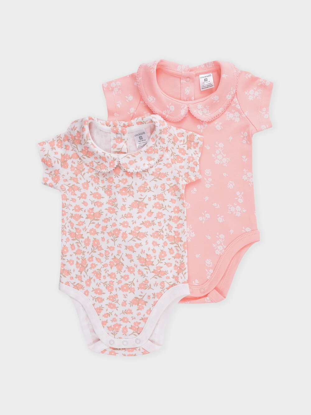 Боди набор хлопковых боди с милым воротником, 2 шт, комплект из 2 шт.