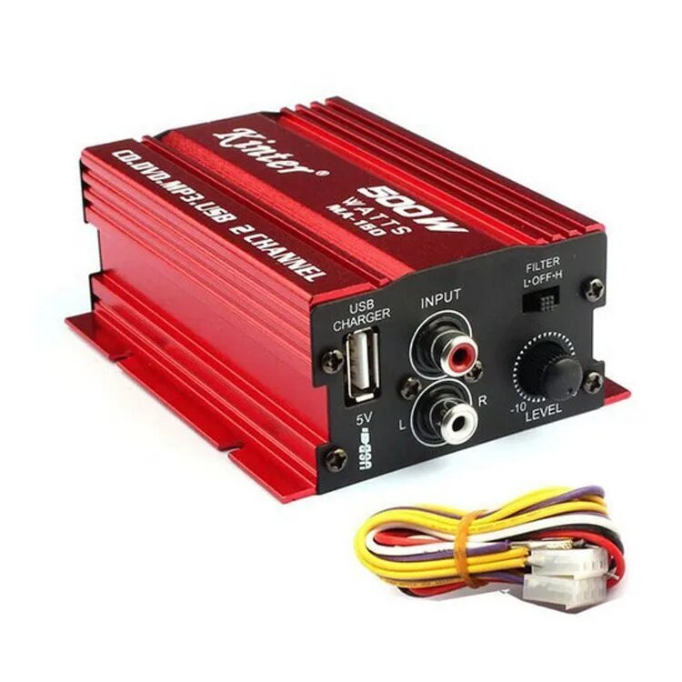 Kinter MA-180 500W Автомобильный моноблок для сабвуфера CD/DVD/MP3/USB 2 Channel