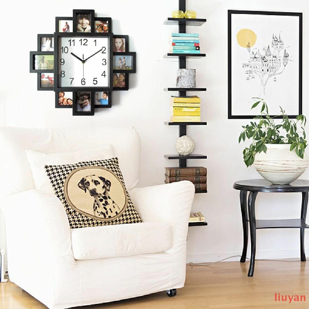 Современные настенные часы с фоторамкой