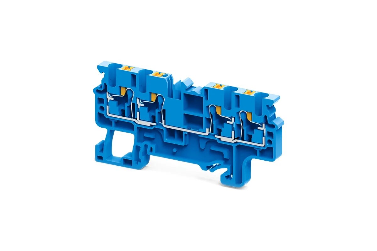Клемма с 4-мя конт. push-in OptiClip 2,5мм2 СP-2,5-QUATTRO-(0,2-2,5)-I-BU-синий