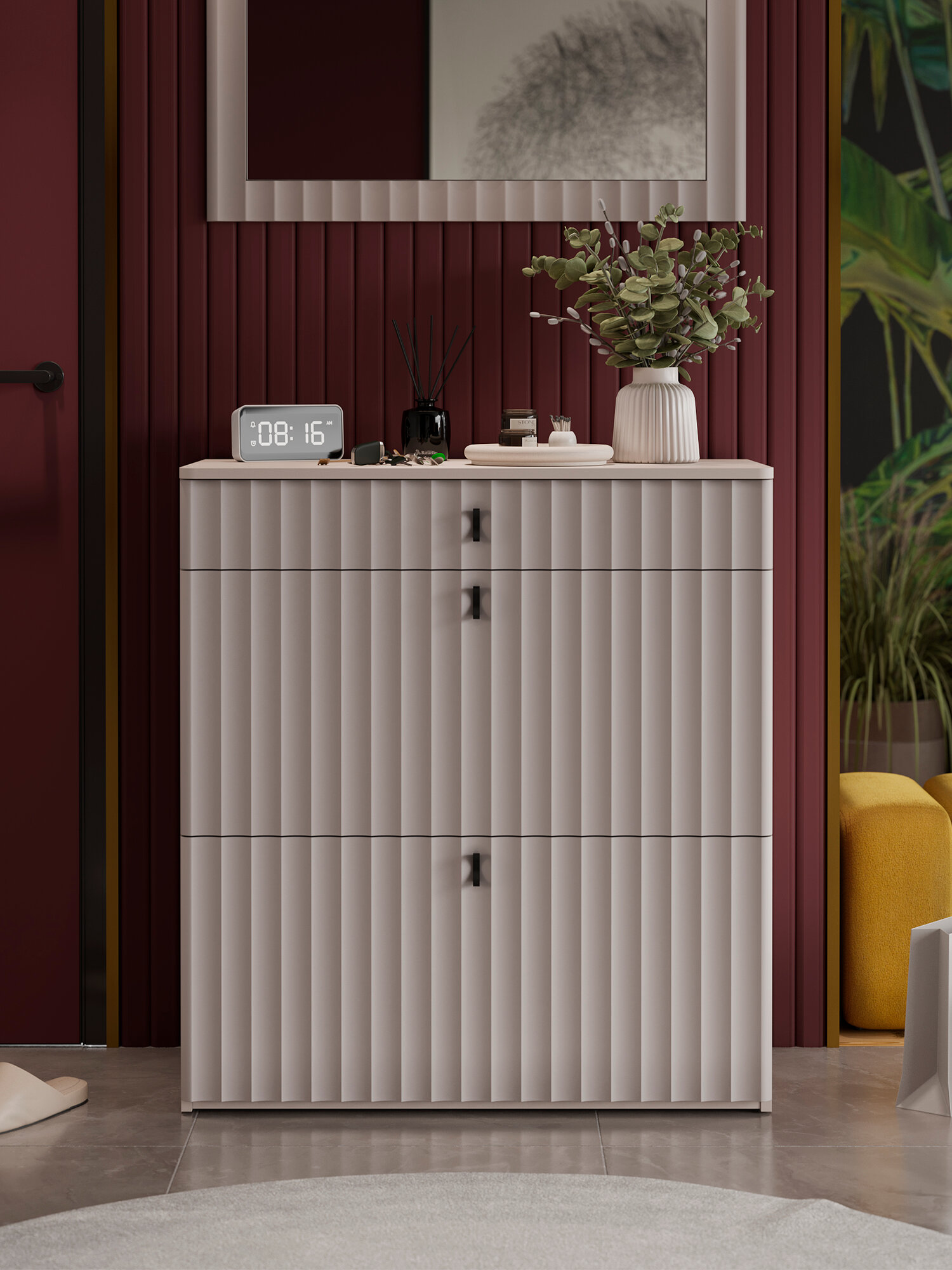 Тумба комбинированная Тиффани, кашемир, ТриЯ Исп.2.2, ШхГхВ: 89х43х98 см