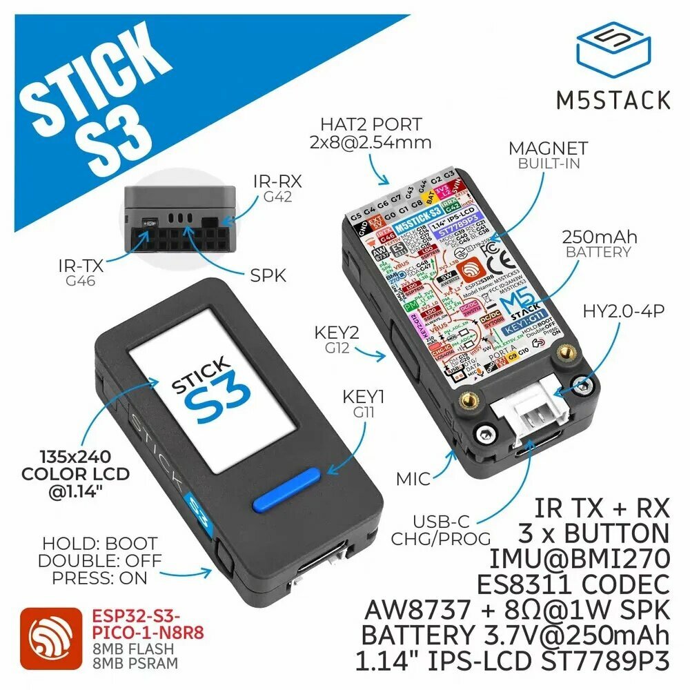 Умный дом M5Stack StickS3