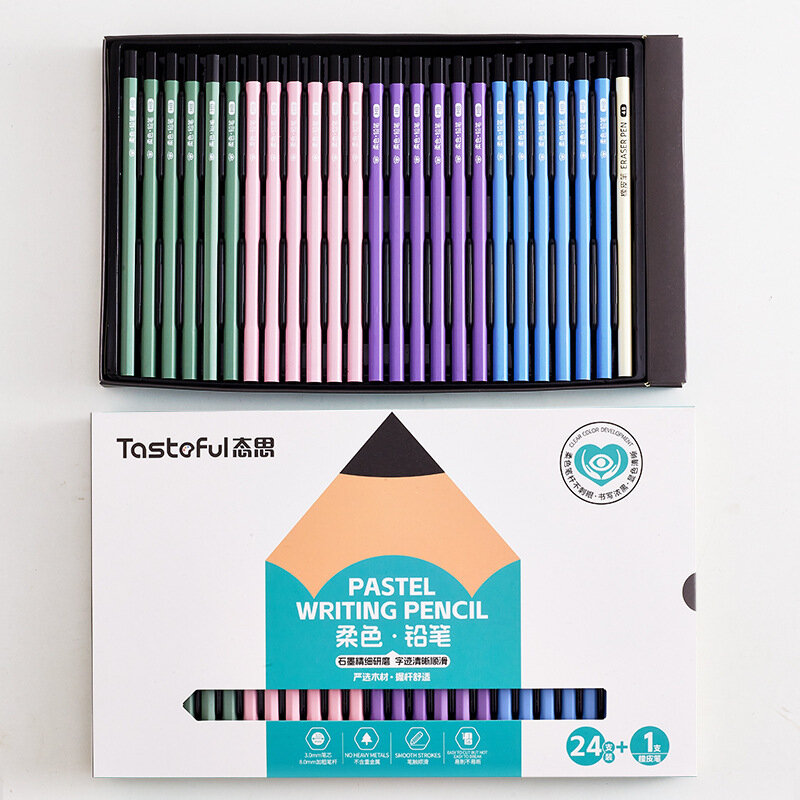 Карандаши для младших школьников, карандаши HB, мягкие цветные, с грифелем толщиной 3.0 мм, с ластиком, подарочная коробка Pensy для детей, оптовая продажа карандашей.