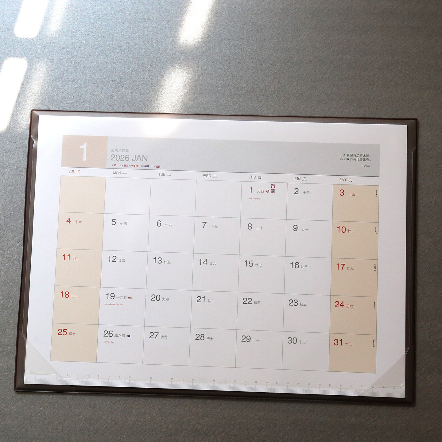 Календарь на 2026 год, большой настольный календарь-блокнот, кожаный календарь-планер, простой блокнот, большой планировщик с сеткой, ежемесячный календарь.