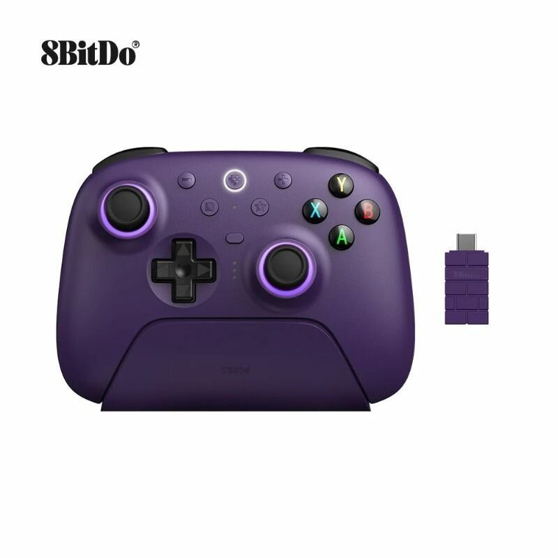 8BitDo Ultimate 2 Беспроводный 2.4G игровой контроллер с зарядной док, TMR джойстик Bluetooth Gamepad для ПК, Windows, Android