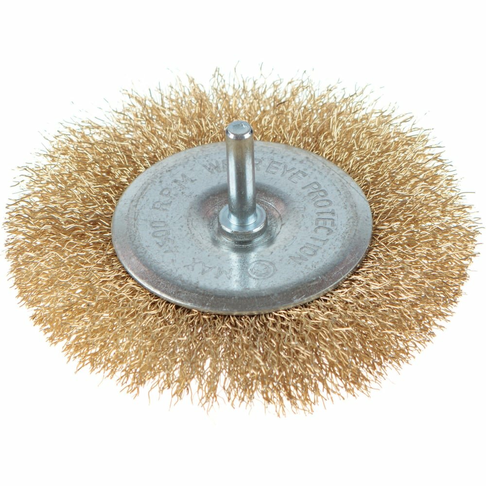 Дисковая витая латунированная щетка-крацовка для дрели GREPP 215-100