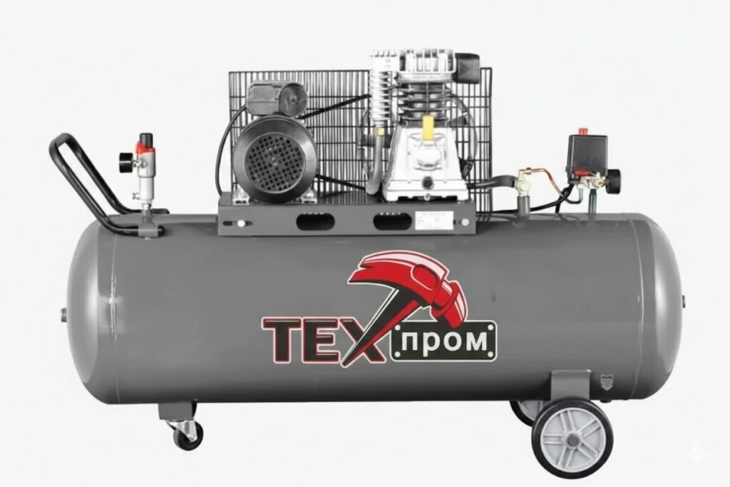 Компрессор воздушный "Техпром", 2,5кВт, 420л/мин, ресивер 100л, давление 8бар