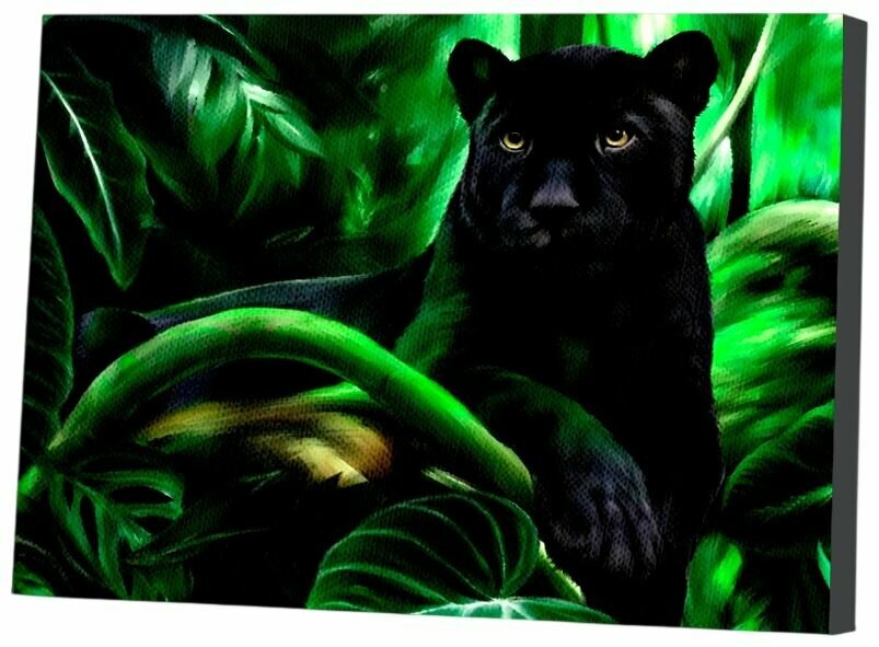 Картина по номерам "Пантера" на холсте с подрамником, раскраска для детей, набор для творчества, живописи и рисования, в комплекте морозостойкие краски 24 цветов, 40х50 см