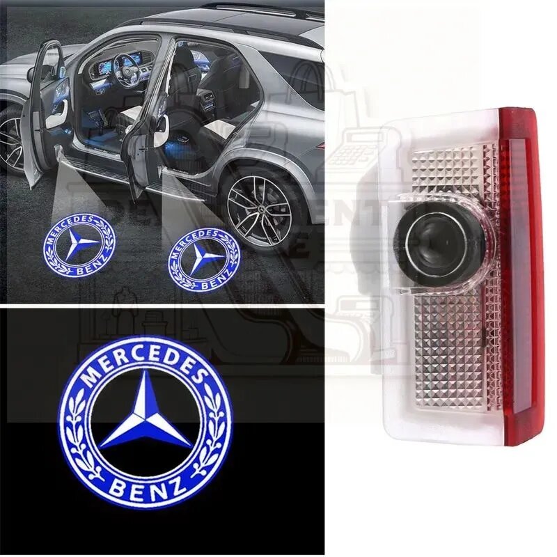 Штатная подсветка дверей авто с логотипом Mercedes-Benz для A Class(W176 W177)