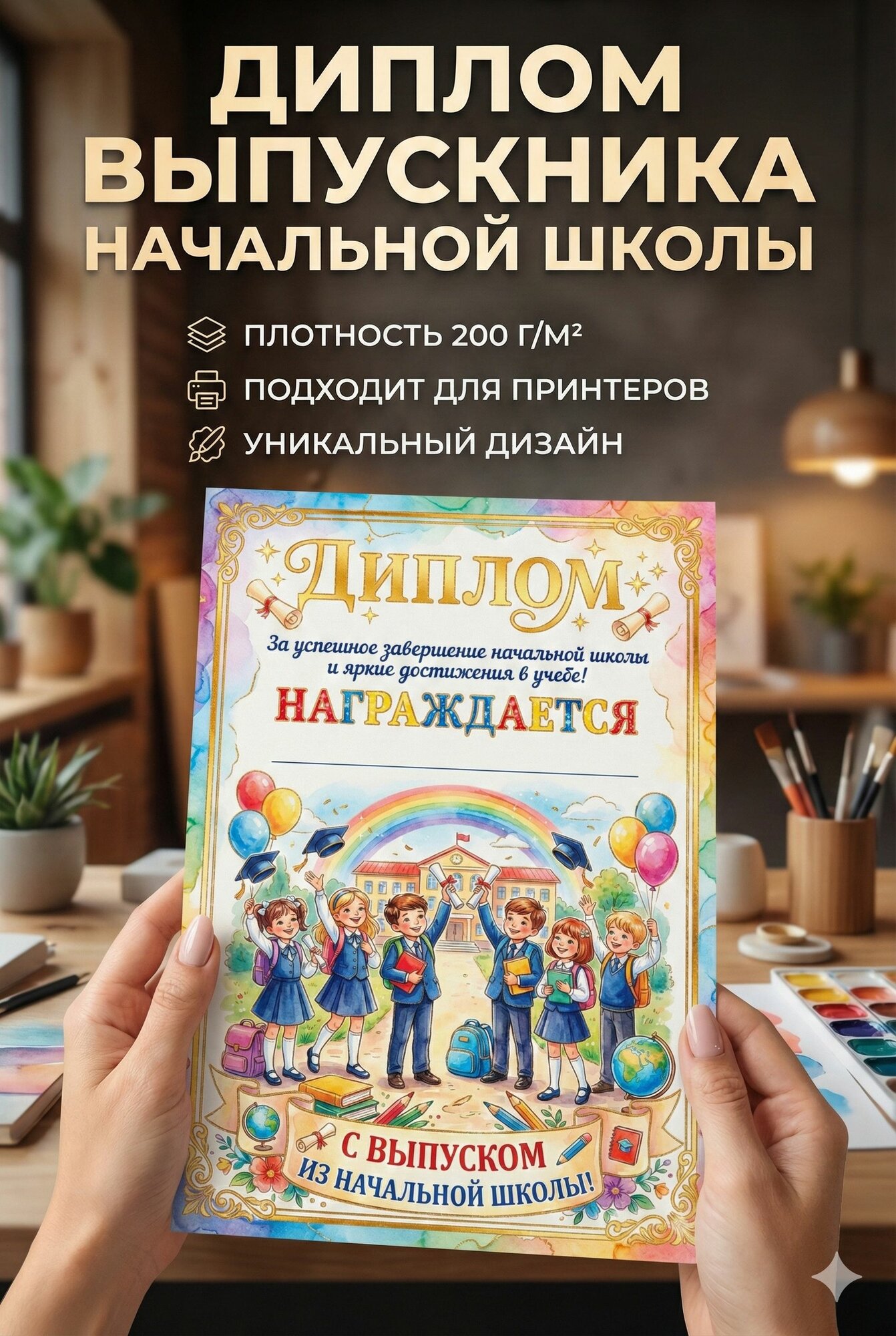 Диплом об окончании начальной школы 10 шт А4