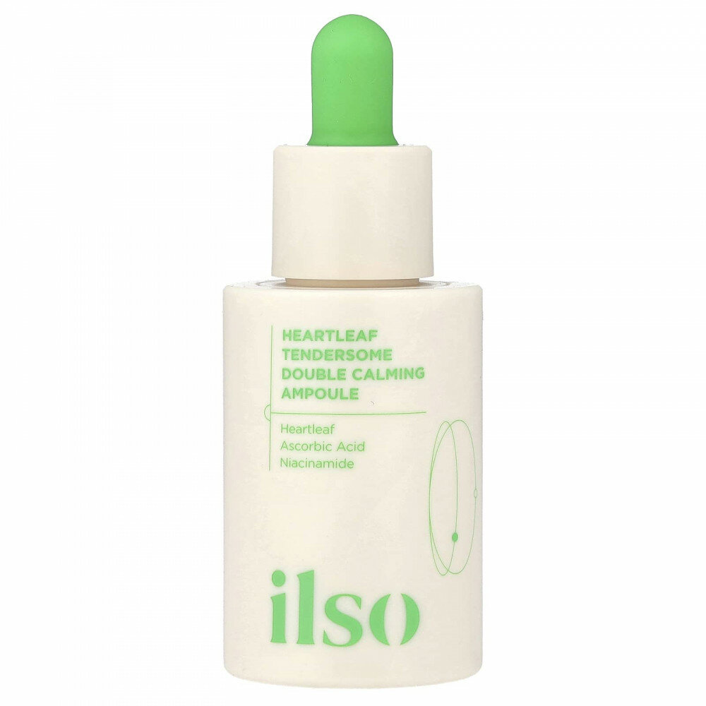 Ilso, Heartleaf Tendersome, двойная успокаивающая сыворотка, 30 мл (1,01 жидк. унции)