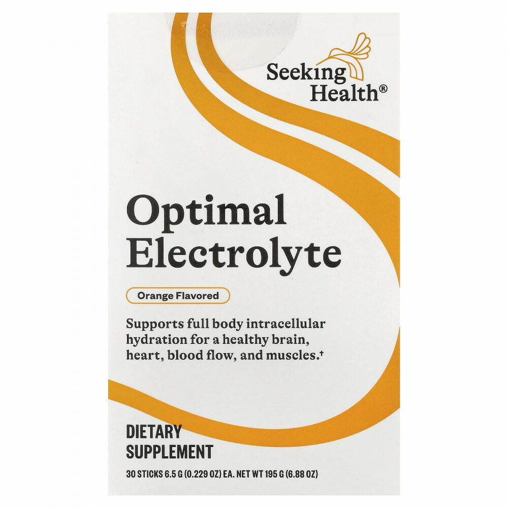 Seeking Health, Optimal Electrolyte, со вкусом апельсина, 30 стиков по 6,5 г (0,229 унции)