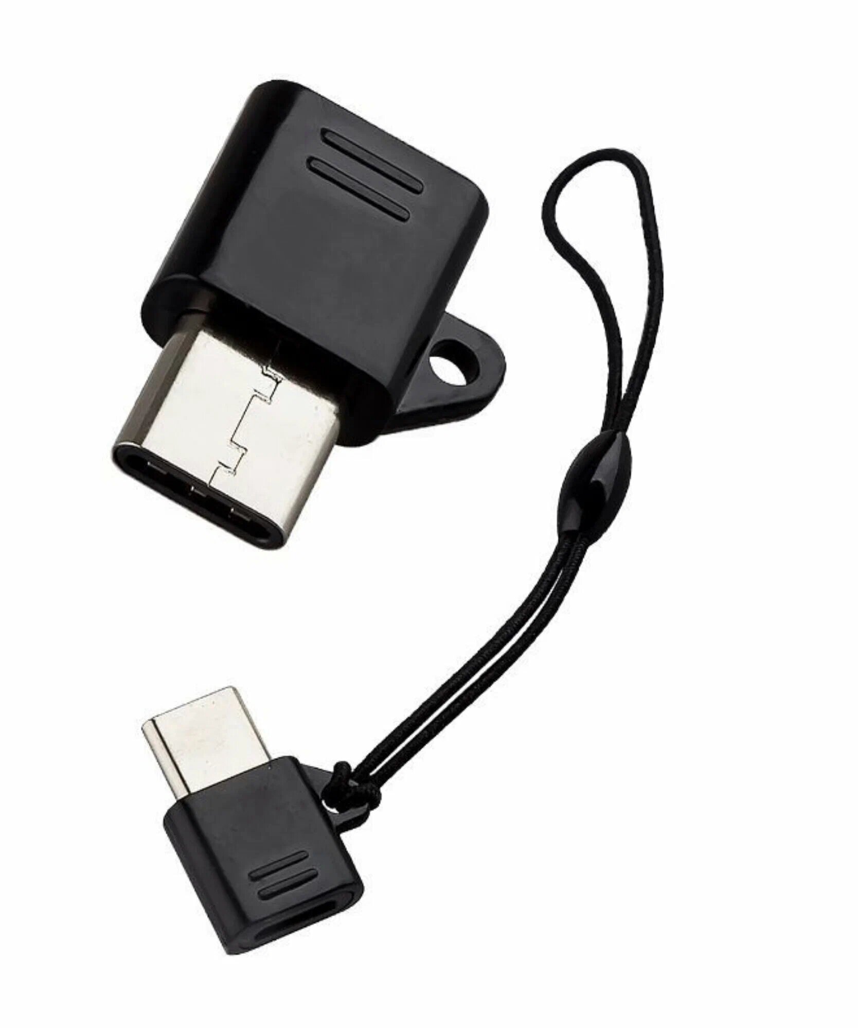 Переходник адаптер Micro USB на Type-C, универсальный, черный