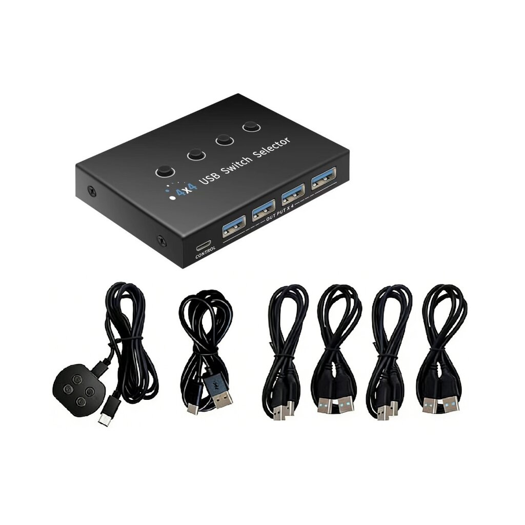 Надежное подключение коммутатора USB3.0 К 4 компьютерам Совместно используют 4 устройства