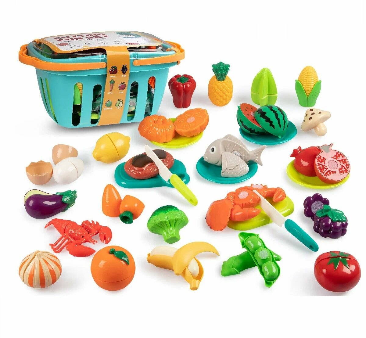 Игровой набор Корзина с продуктами 33 элемента