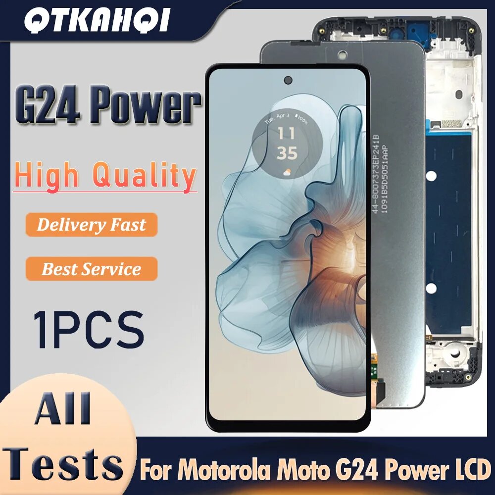 6,56 "для Motorola G24 Power ЖК-дисплей с цифровым преобразователем сенсорного экрана в сборе для Moto G24 Power LCD XT2425-2 XT2425-4 Замена