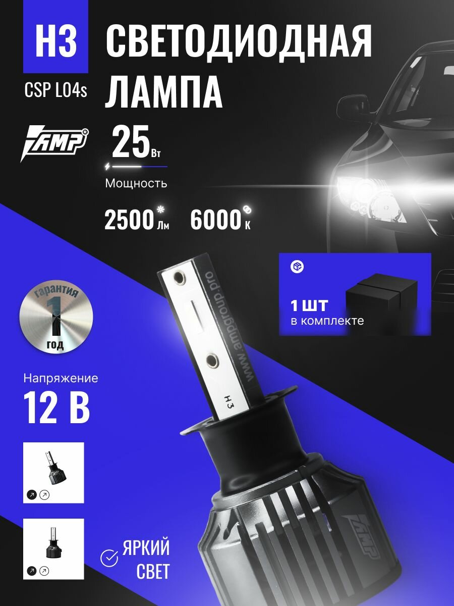 Автомобильная светодиодная лампа CrioLight CSP L04s H3 1 шт.