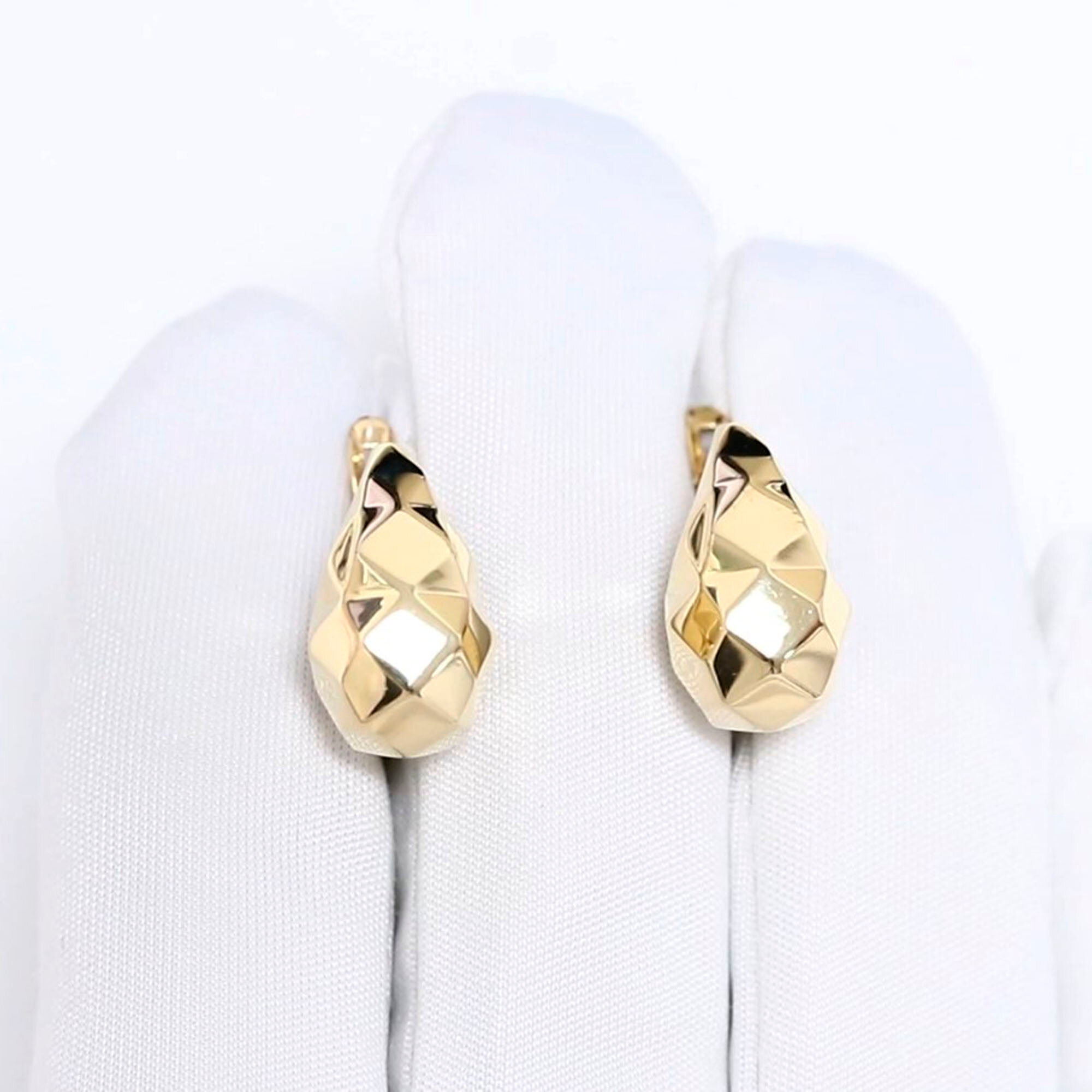 Серьги, желтое золото, 585 проба