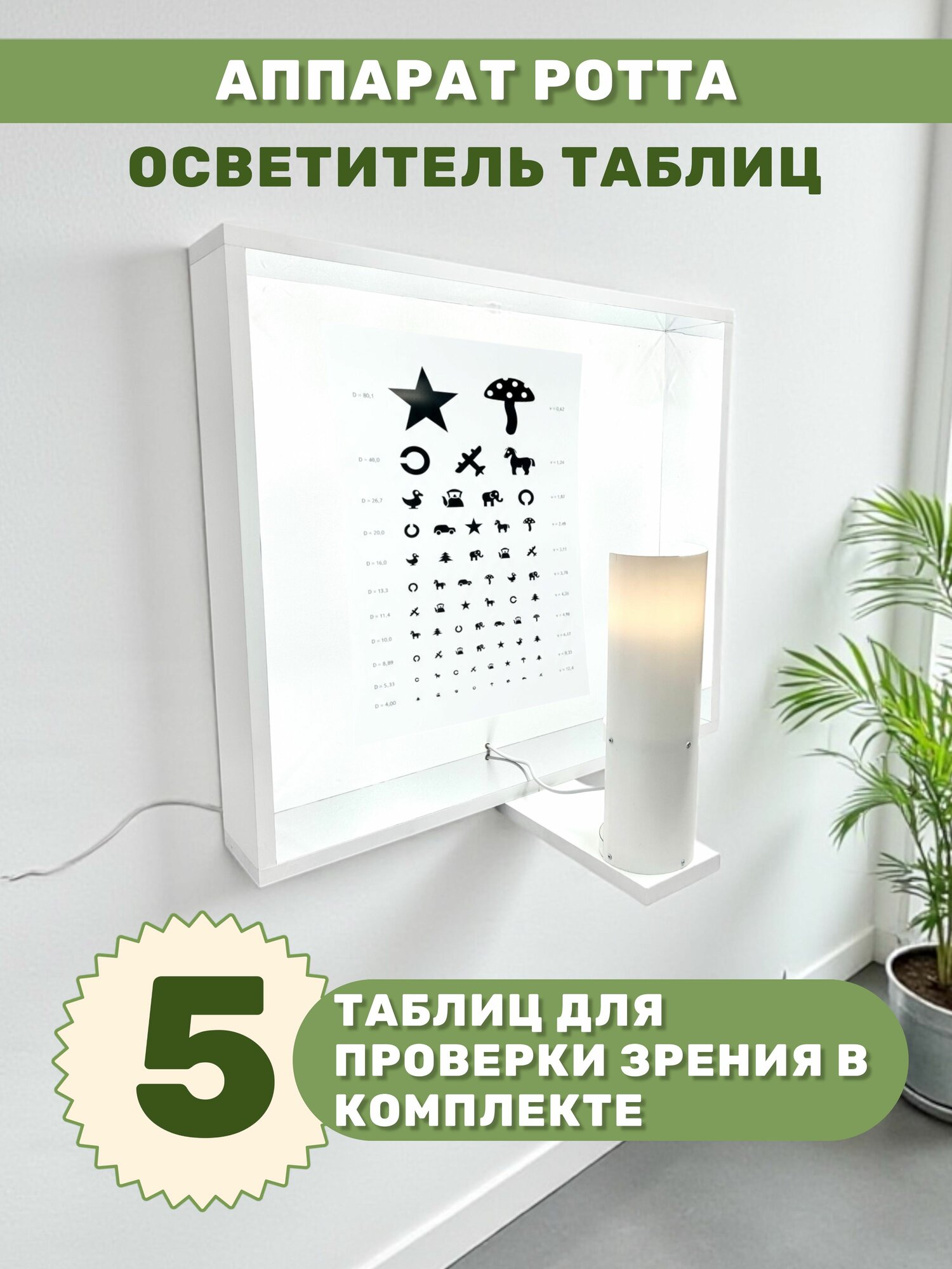 Аппарат Ротта для проверки зрения, Осветитель таблиц для проверки остроты зрения