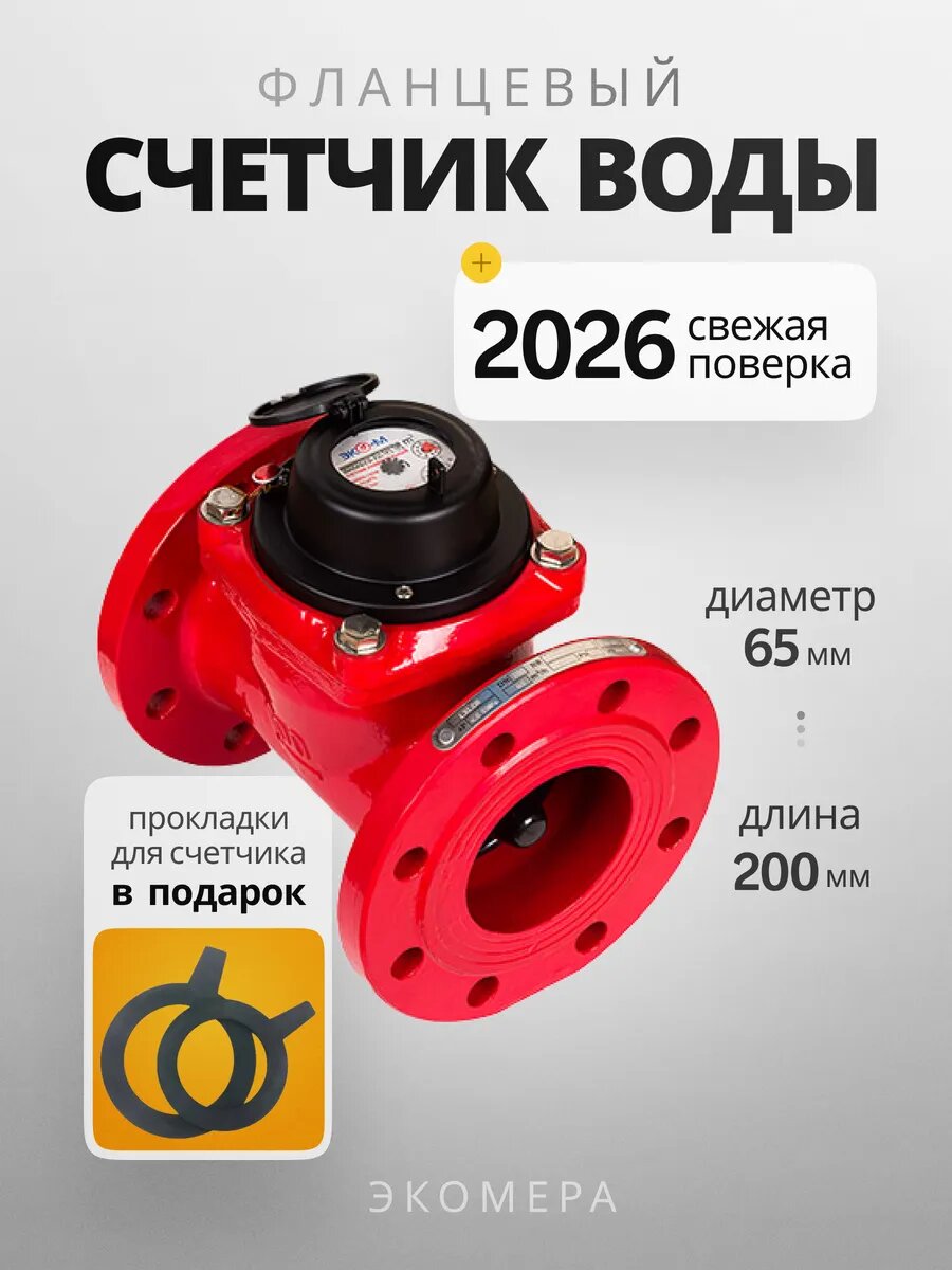 Счетчик для воды универсальный экомера фланц. 65 У 200 мм, DN 65
