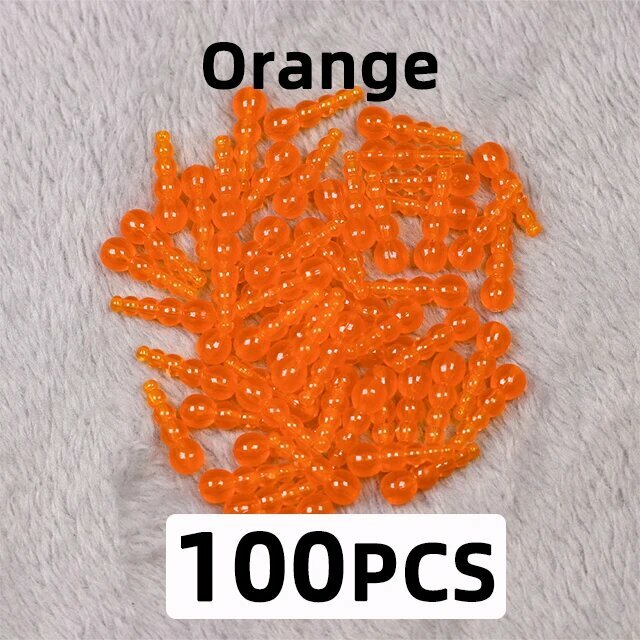 Рыболовные бусины 100 шт, пластик Оранжевый, 100pcs orange