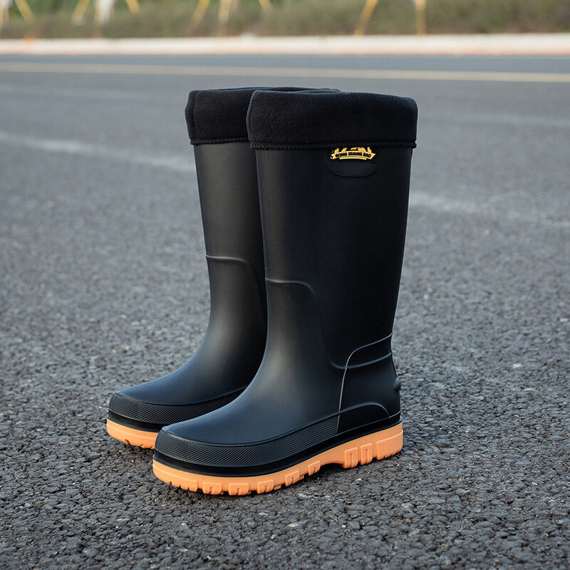 Мужские высокие резиновые сапоги, нескользящие водонепроницаемые сапоги, водонепроницаемая обувь, износостойкие резиновые сапоги для взрослых, резиновые туфли для рыбалки и прогулок по пляжу. Размер обуви. EU:44