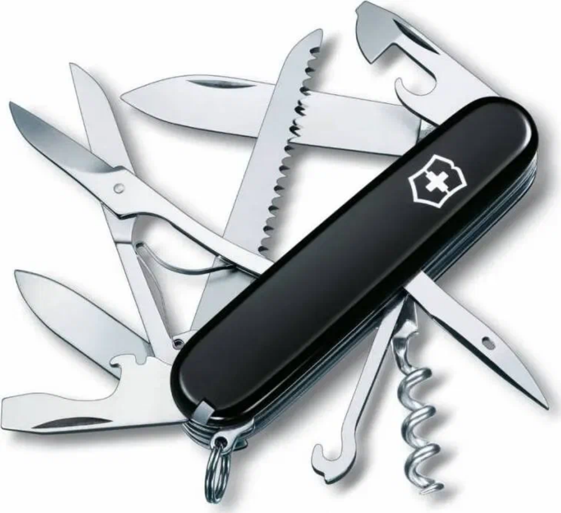 Нож перочинный VICTORINOX Huntsman 1.3713.3, 91 мм, 15 функций, черный