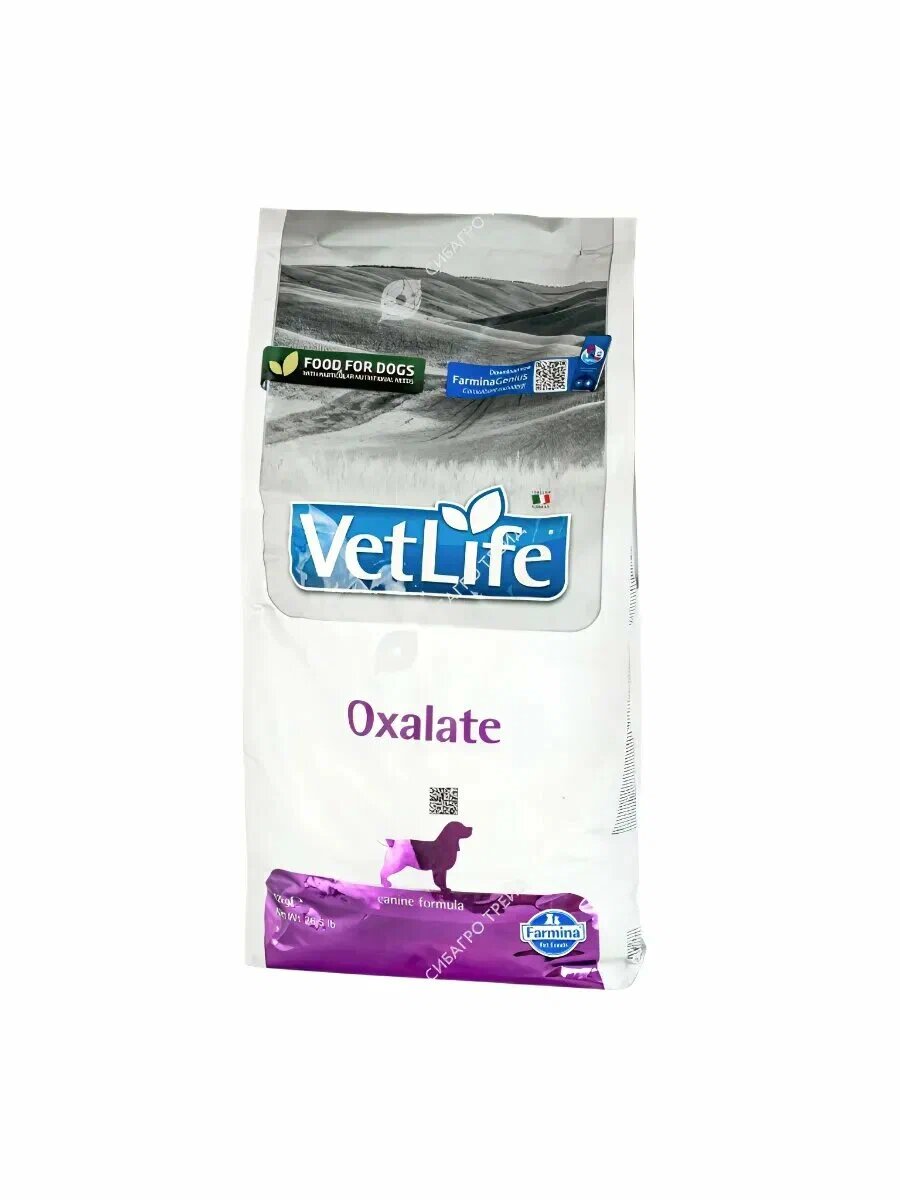 Сухой корм Farmina VetLife Oxalate для собак 12 кг при мочекаменной болезни оксалатного типа