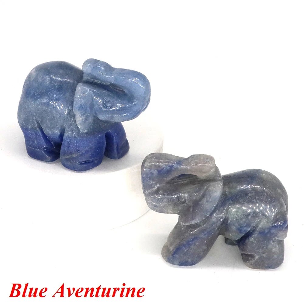 Статуэтки слонов Blue Aventurine, 3 шт.