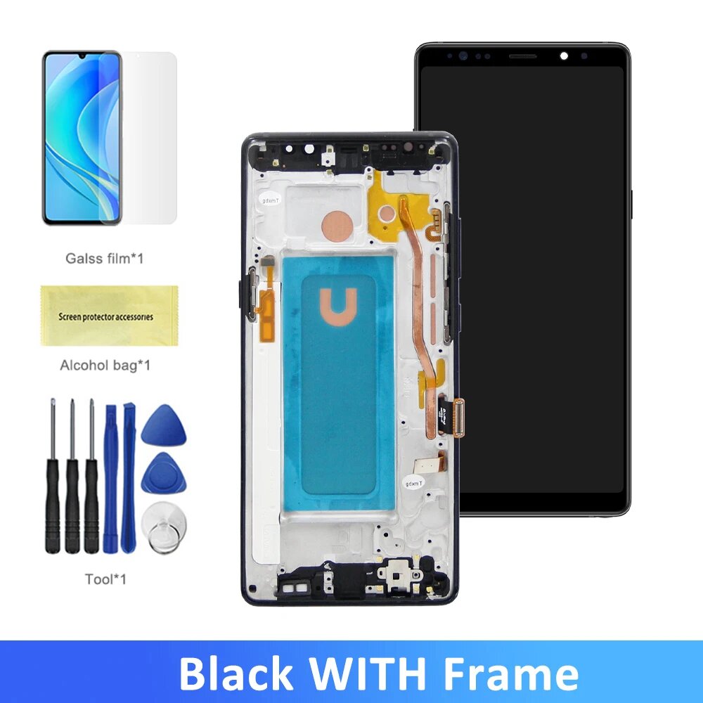 Экран Note 8, экран с рамкой для Samsung Note8 N950F N950U N950W N950FD, ЖК-дисплей, TFT Black Frame