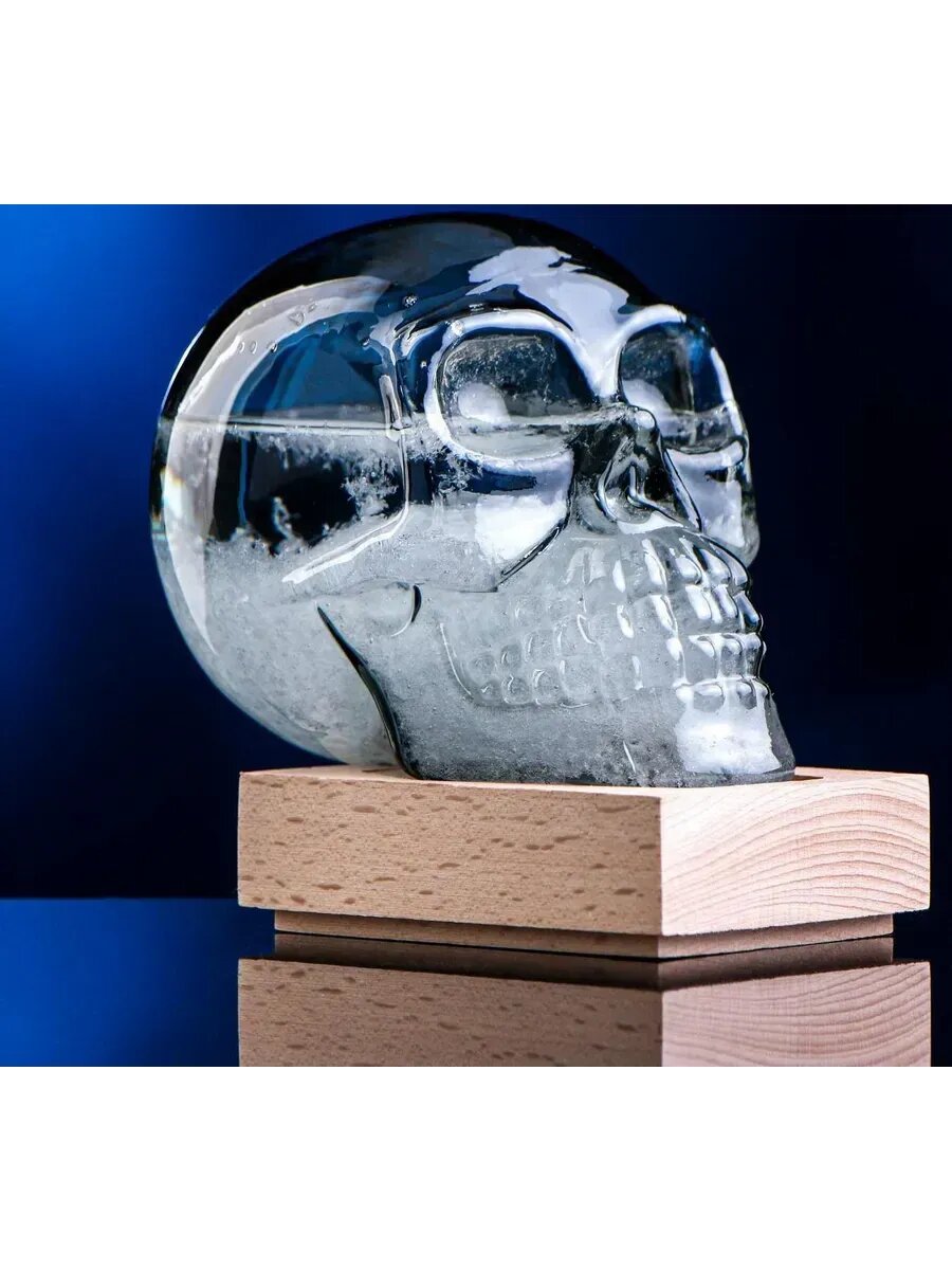 Барометр - штормгласс Череп 10х9см