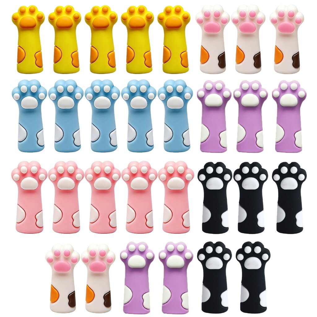 Защита кончика карандаша в форме кошачьих лапок, Силиконовый чехол для карандашей, защищающий от жевания, Чехол-удлинитель для ручек Для письма детей-студентов